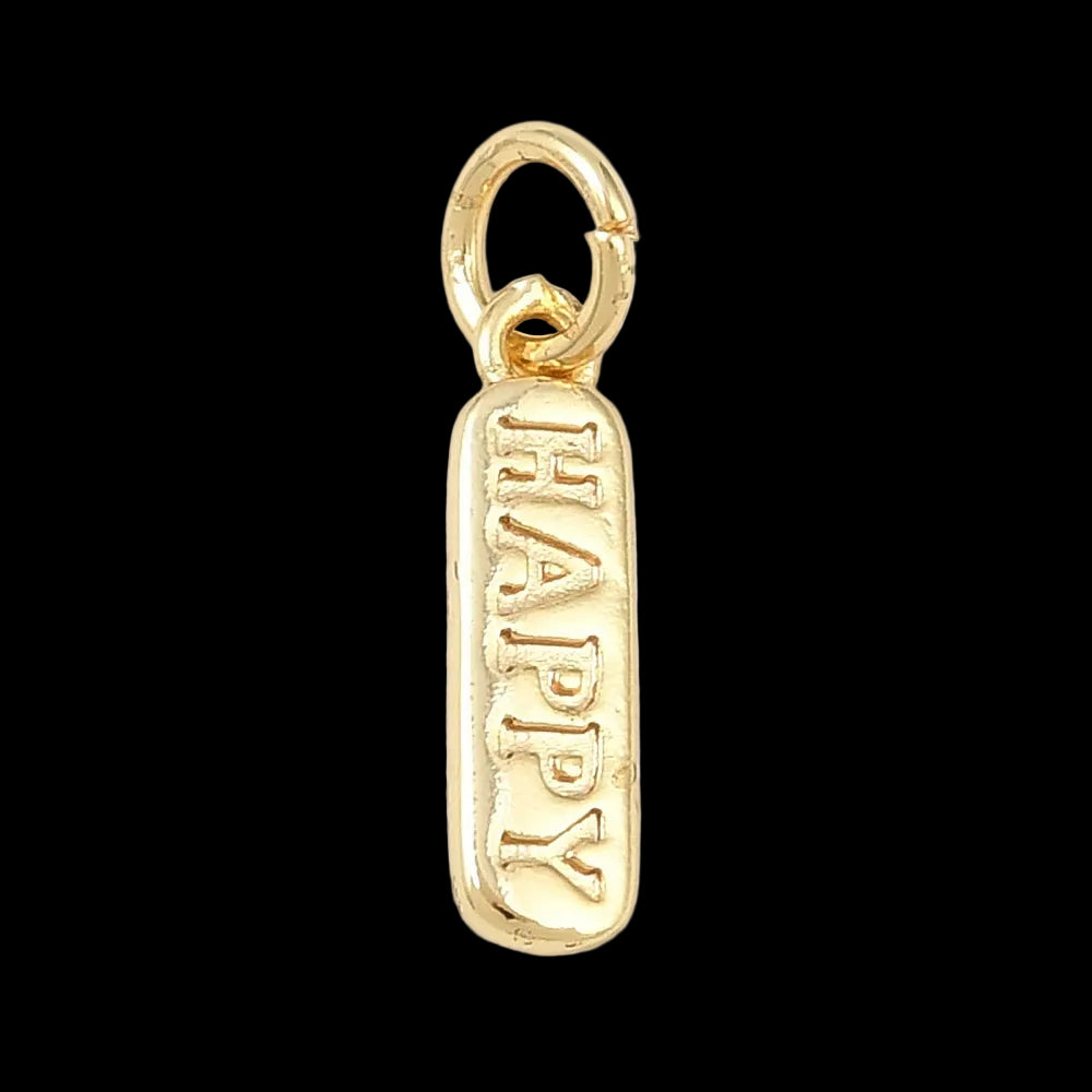 Brave Letter Medal Charm – 18K Gold Plated Charm Bar Jewelry | CP STATEMENT